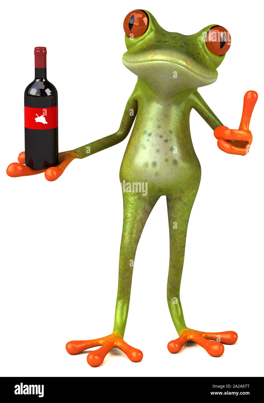 Fun frog - 3D Illustration Stock Photo - Alamy