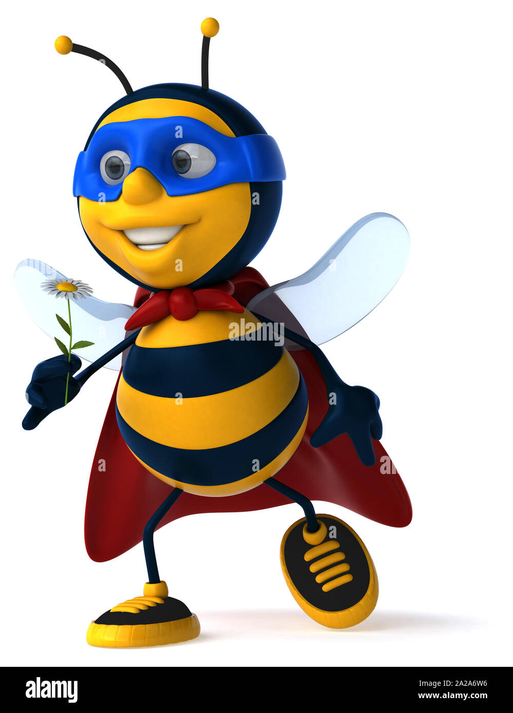Fun bee - 3D Illustration Stock Photo - Alamy