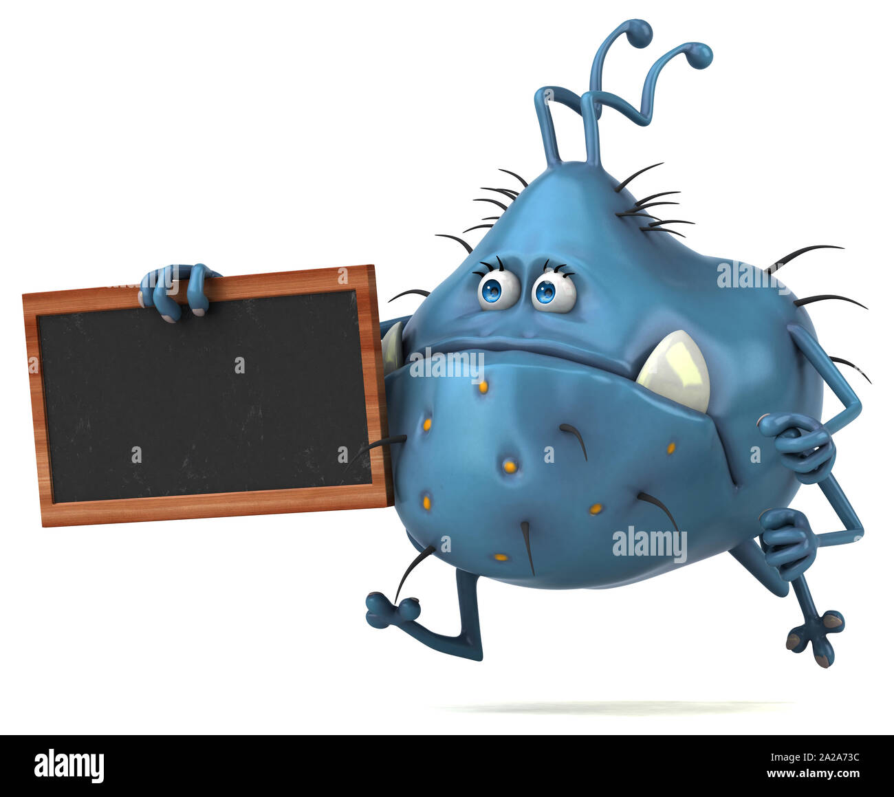 Fun 3D germ bug monster with a chalkboard Stock Photo - Alamy