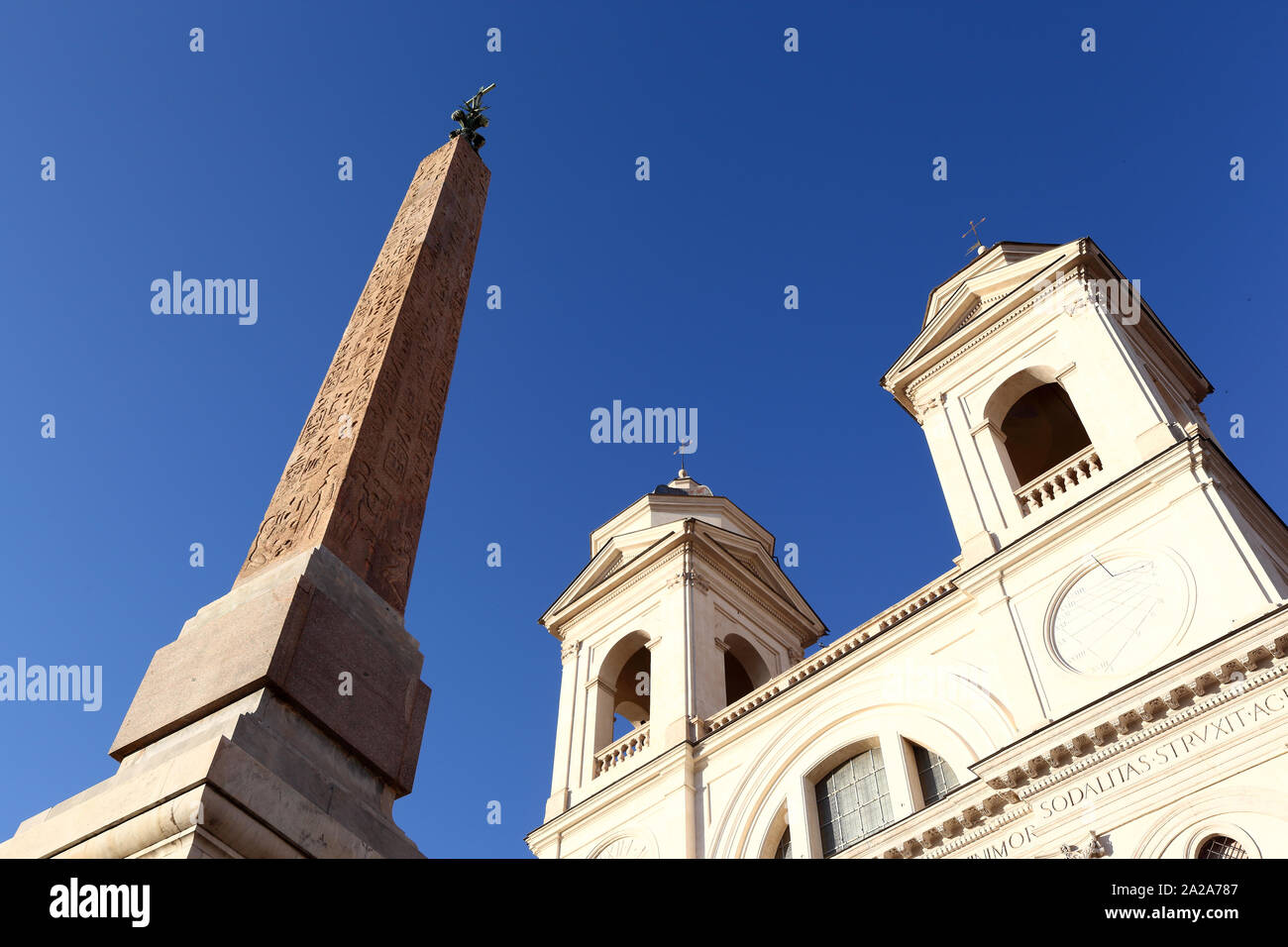 The church of the Santissima Trinità dei Monti and Obelisco Sallustiano ...