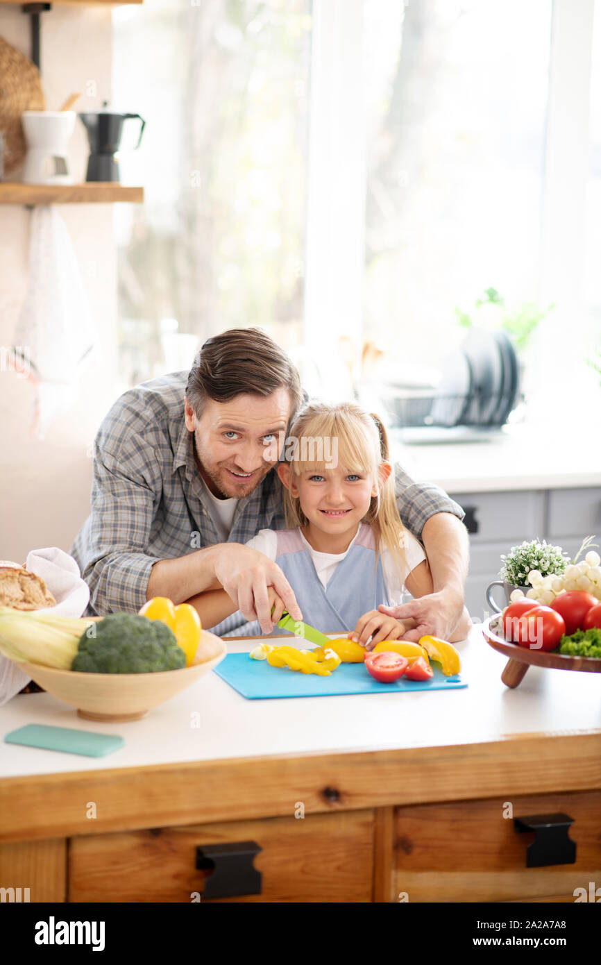 Father and daughter cooking healthy family lunch Stock Photo - Alamy