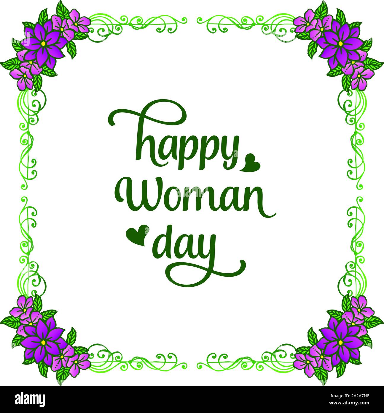 Concept design for happy woman day, with sketch art of purple flower ...