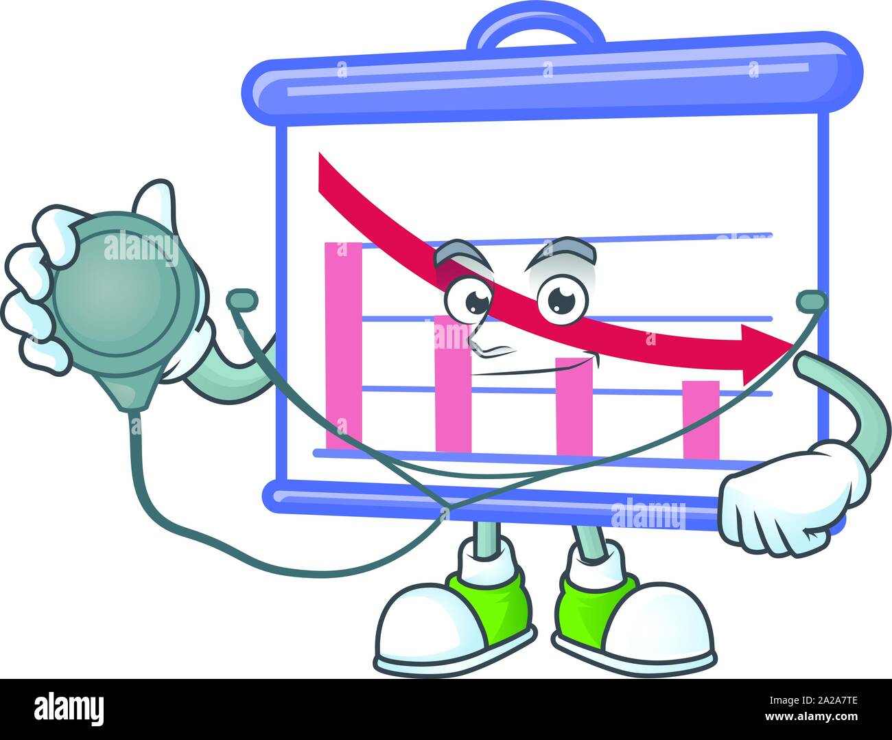 Doctor down graphic board cartoon character style Stock Vector Image ...