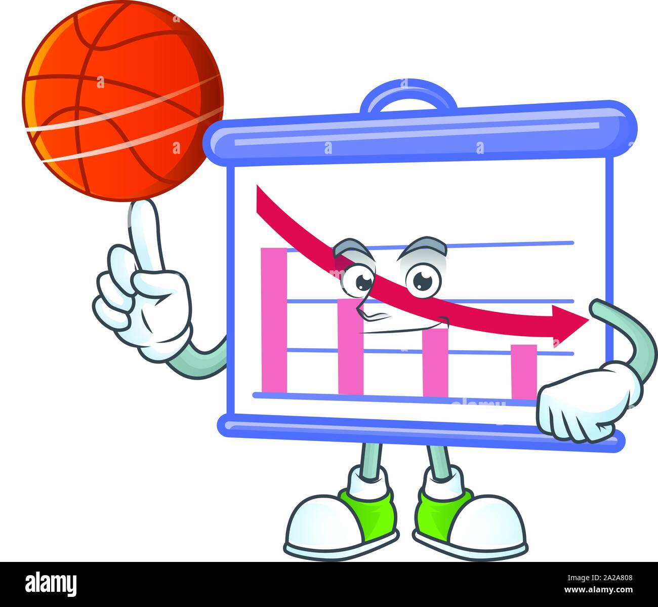 With basketball down graphic board cartoon character style Stock Vector ...