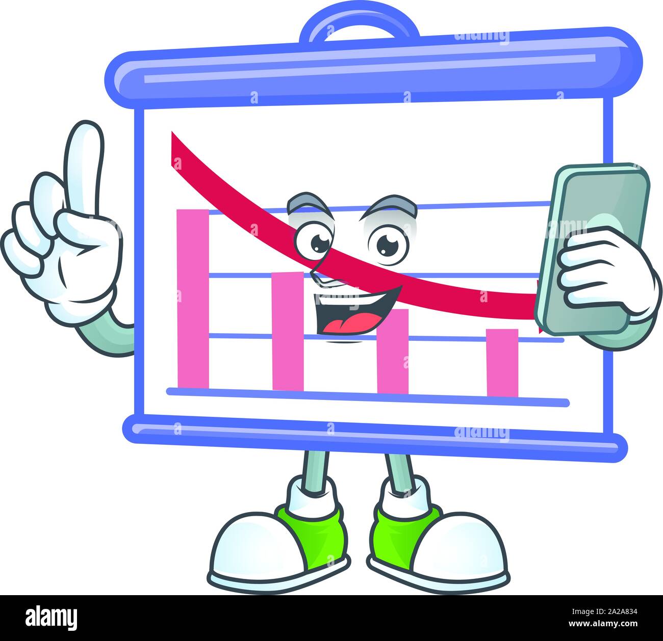 With phone down graphic board cartoon character style Stock Vector ...