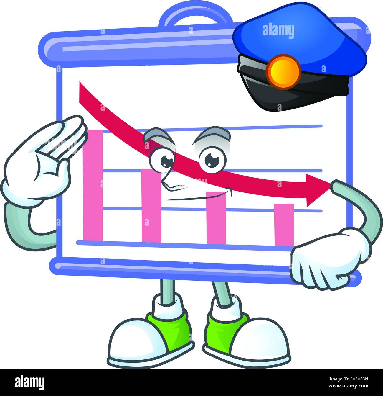 Police down graphic board cartoon character style Stock Vector Image ...