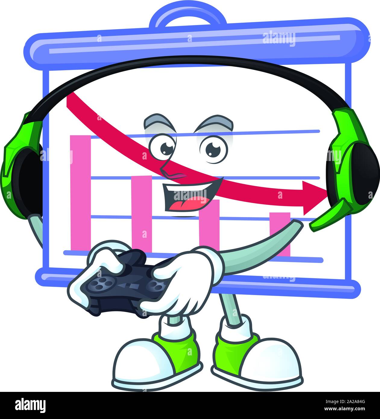 Gaming down graphic board cartoon character style Stock Vector Image ...