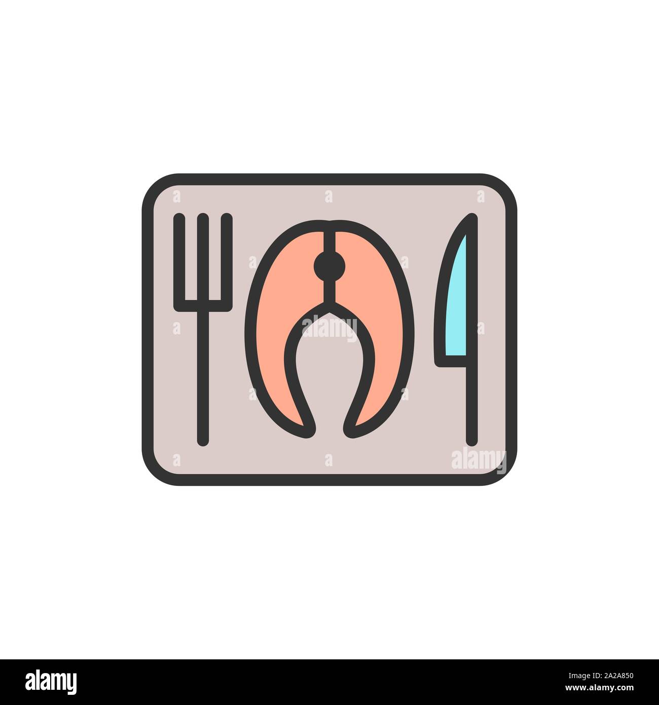 Restaurant dishes icon outline Cut Out Stock Images & Pictures - Alamy