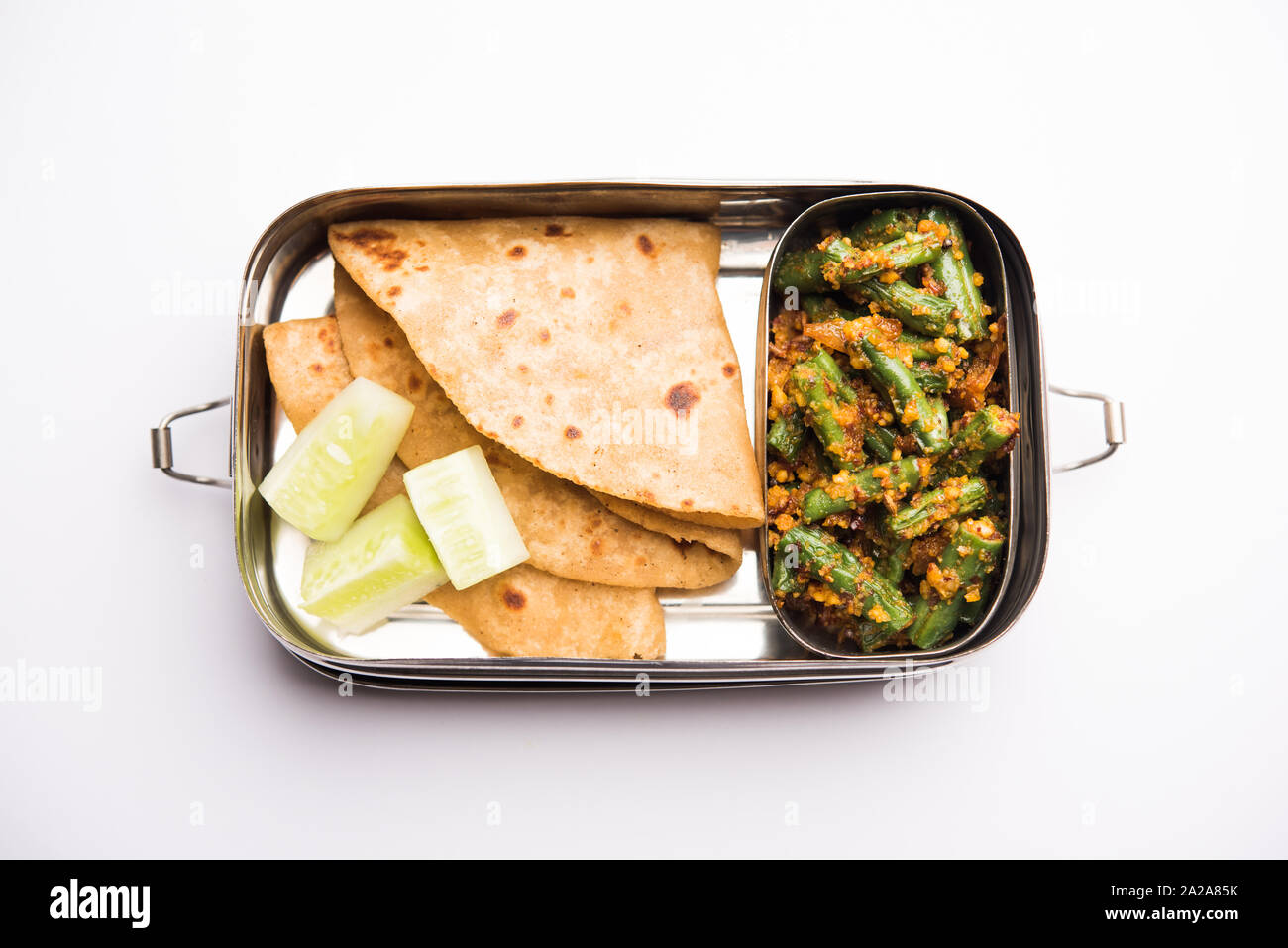 Lunch Box / Tiffin for Indian kids, includes beans vegetable sabzi with ...