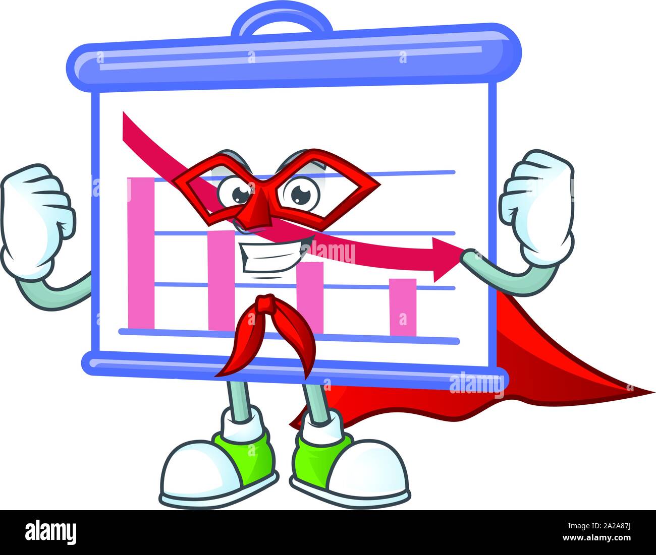 Super hero down graphic board in character mascot Stock Vector Image ...