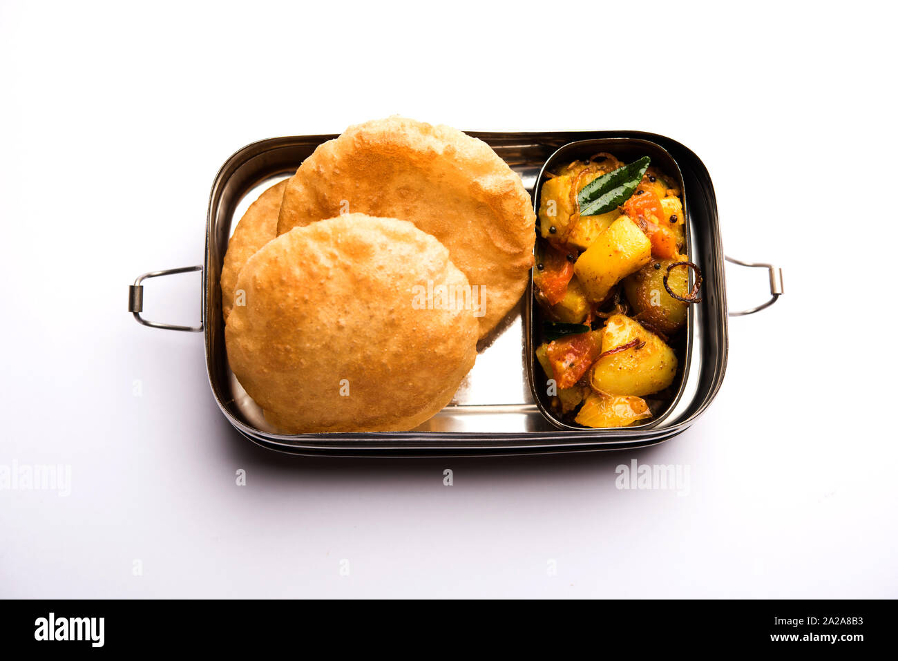 Lunch Box / Tiffin for Indian kids, includes hot poori/puri with potato ...