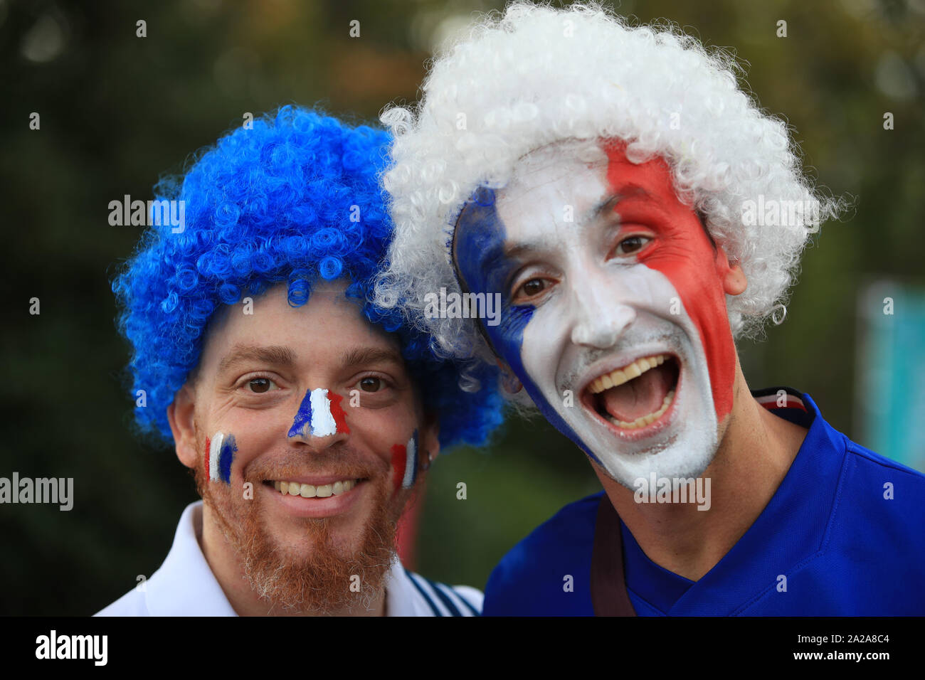 France fans before the 2019 Rugby World Cup match at the Fukuoka ...