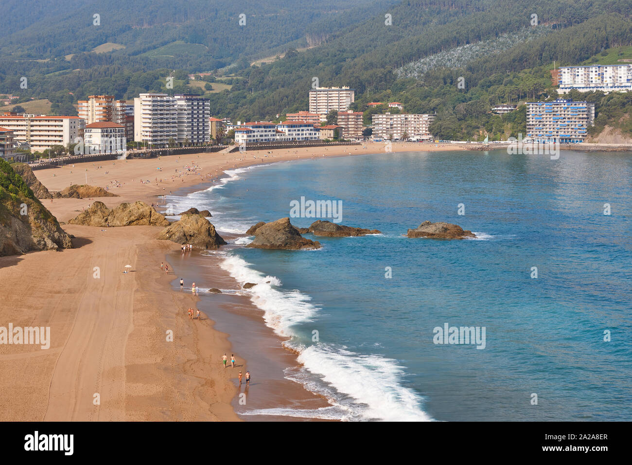 Spanish traditional basque coastline country beach of Bakio. Spain ...