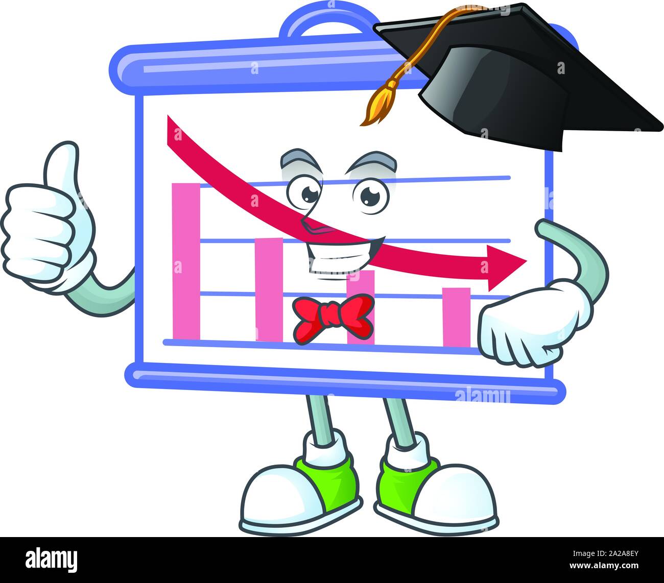 Graduation down graphic board in character mascot Stock Vector Image ...