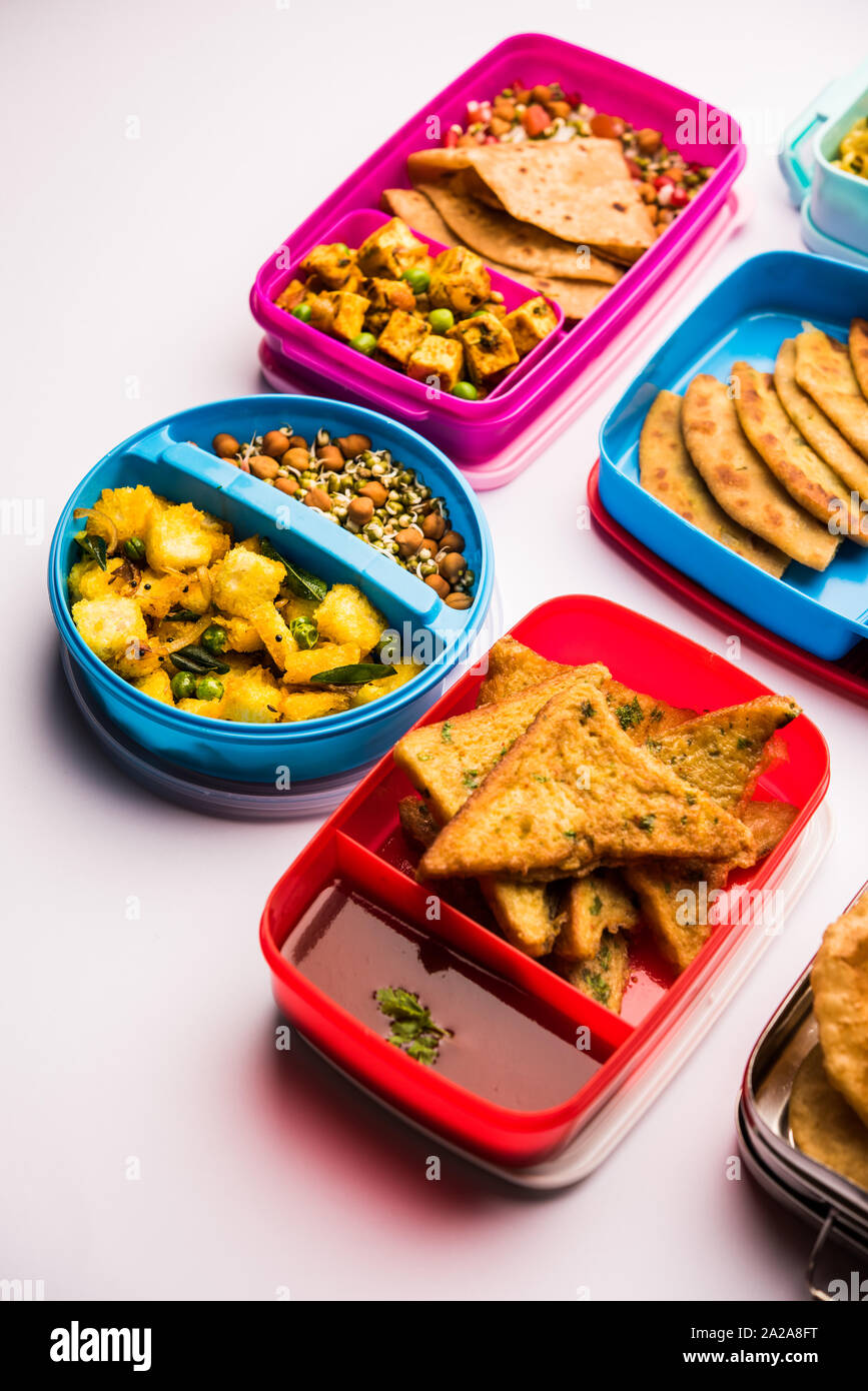 group of Lunch Box / Tiffin for Indian kids, showing variety or ... group of Lunch Box / Tiffin for Indian kids, showing variety or ...