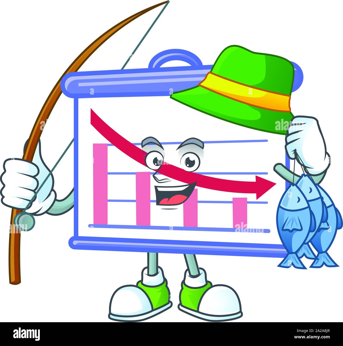 Fishing down graphic board for decrease report Stock Vector Image & Art ...