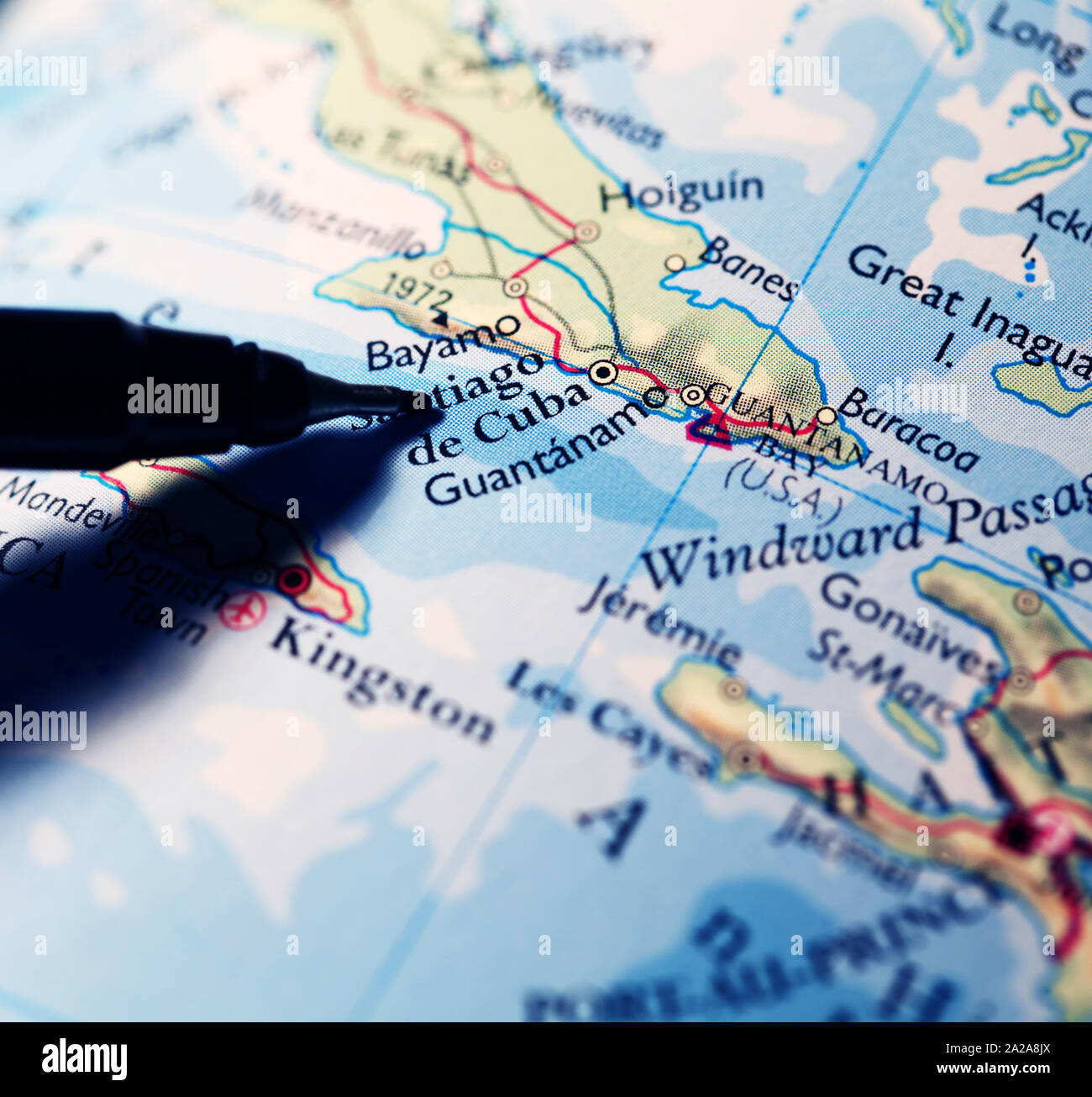 Close up of a detailed world map Stock Photo - Alamy