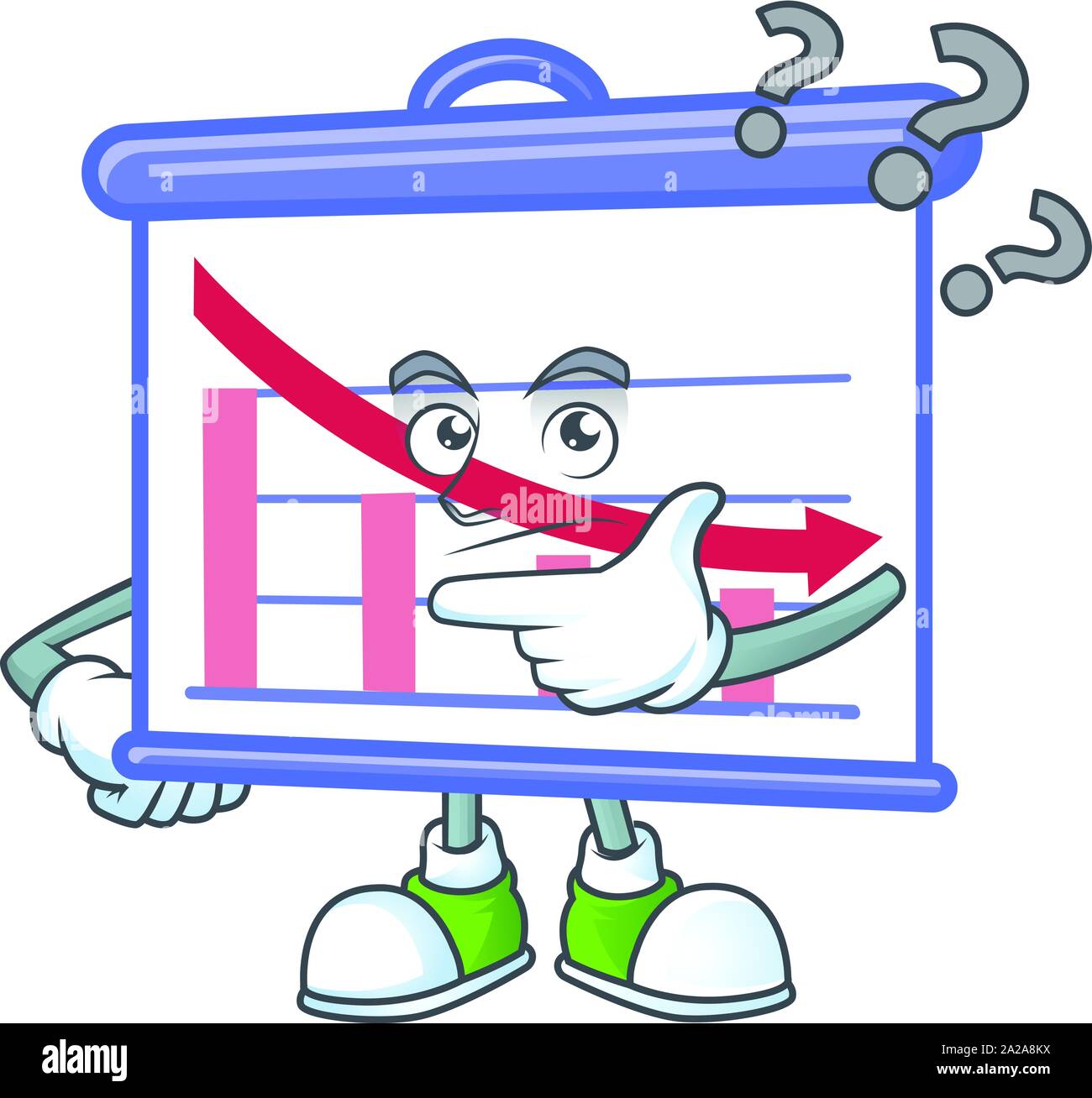Thinking down graphic board for decrease report Stock Vector Image ...