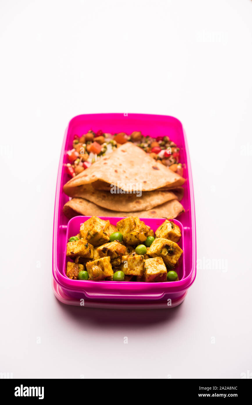Lunch Box / Tiffin for Indian kids, hot Hot Paneer sabzi with roti ...