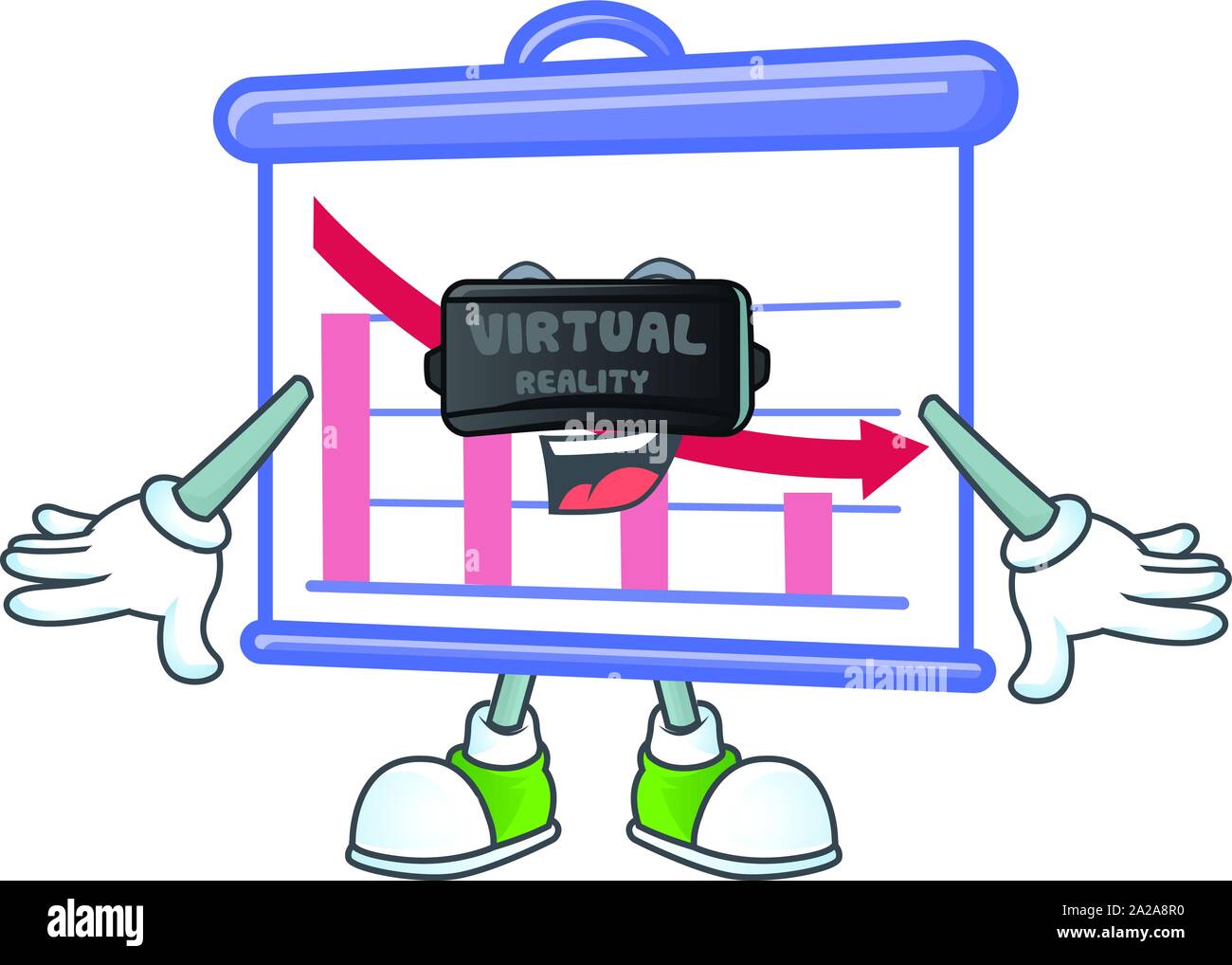 Virtual reality down graphic board for decrease report Stock Vector ...