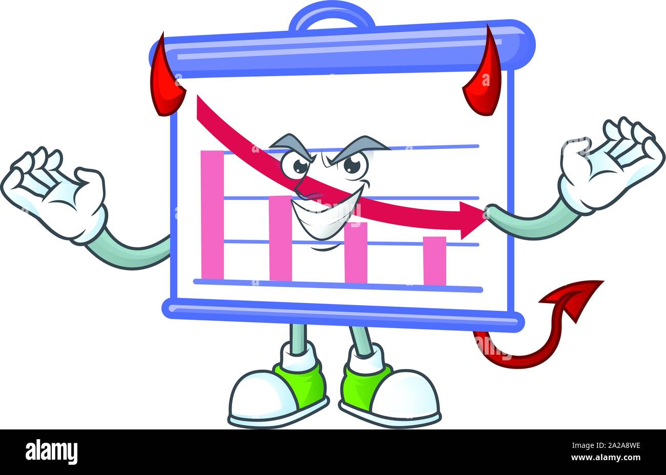 Devil down graphic board for decrease report Stock Vector Image & Art ...