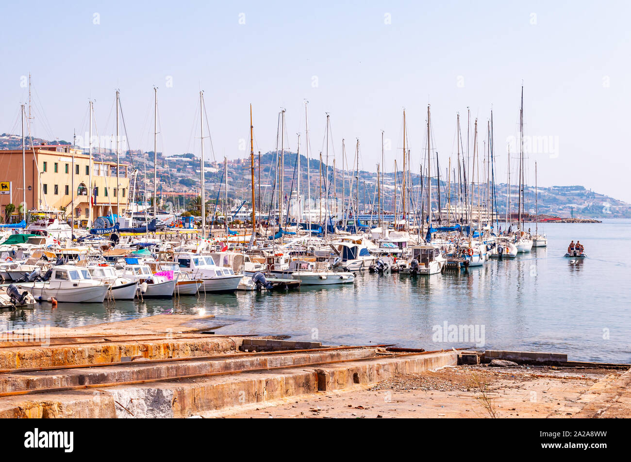 Sanremo, Italy - September 01, 2019: The view on Sanremo port full of ...