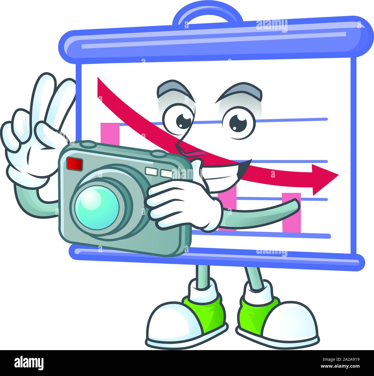 Photographer down graphic board for decrease report Stock Vector Image ...