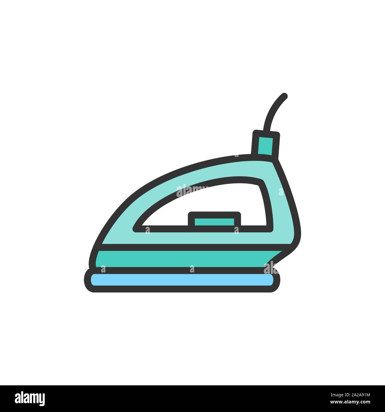 Vector steam iron flat color line icon Stock Vector Image & Art - Alamy