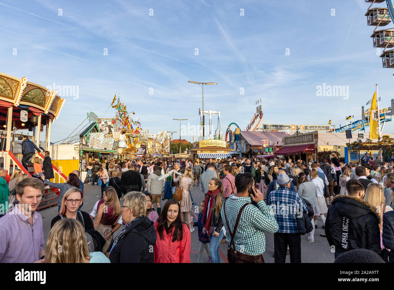 Munich, Germany, 2019 September 19: Aerial view of the crowd in the ...
