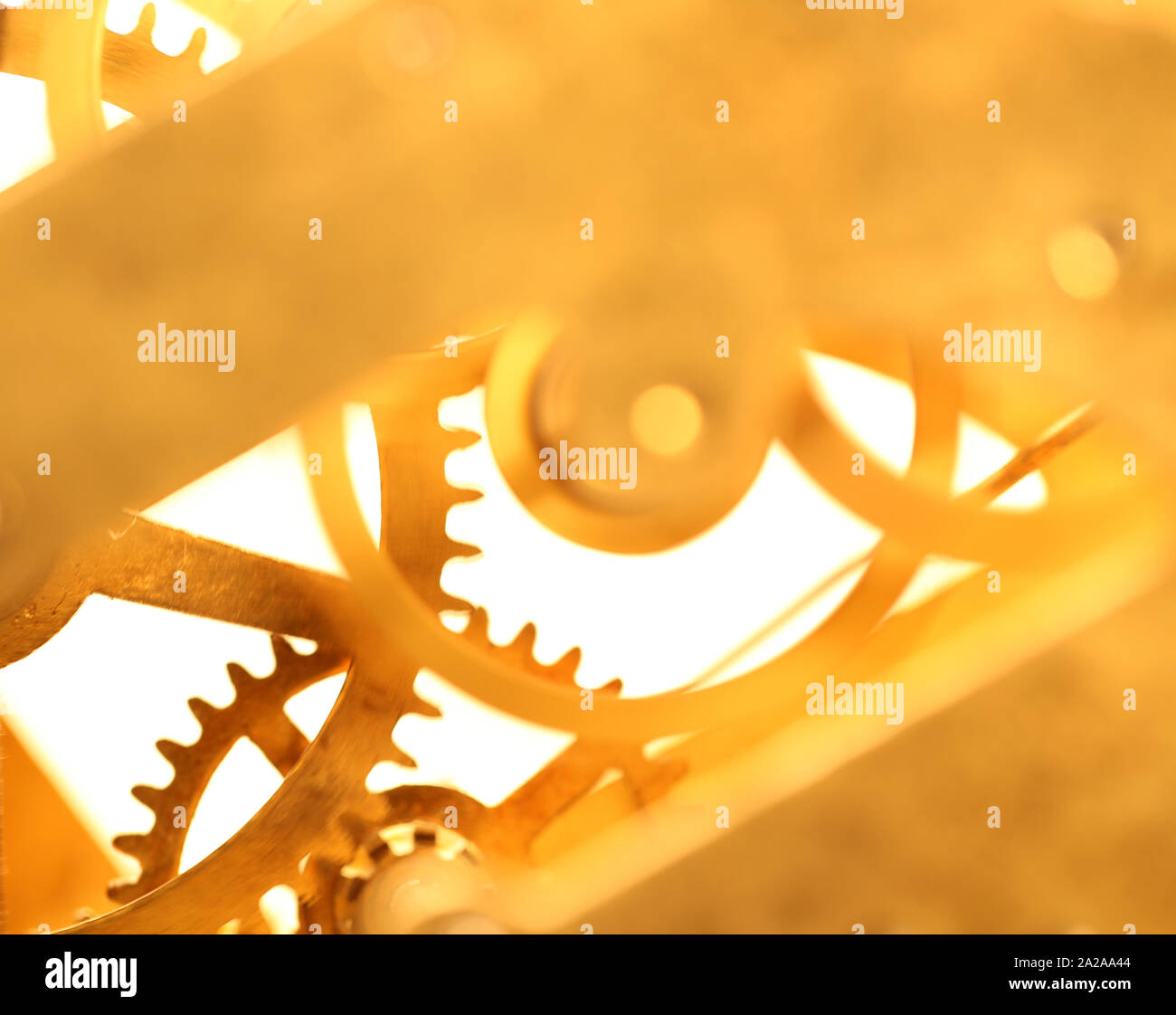 Close up of a internal clock mechanism Stock Photo - Alamy