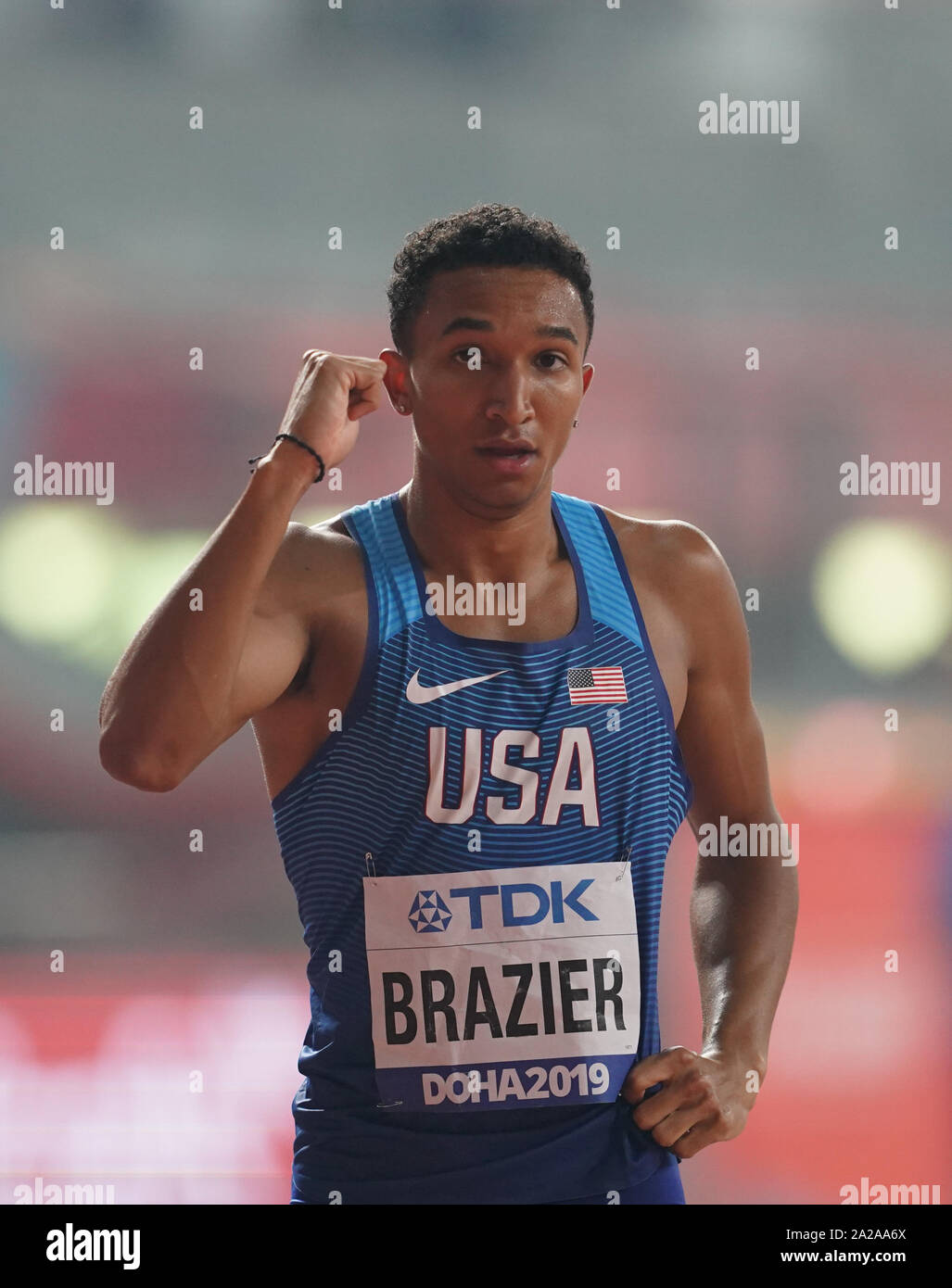 Doha, Qatar. 1st Oct, 2019. Donavan Brazier of the United States ...