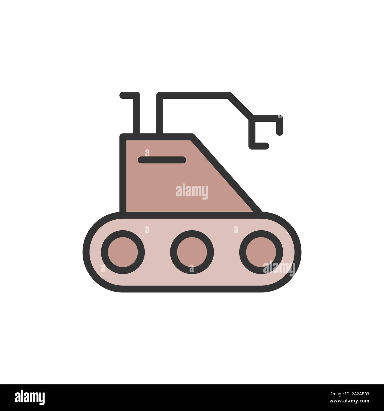 Vector moon rover, robot, cosmos exploration flat color line icon Stock ...