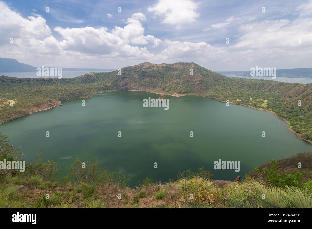 A lake in the crater of a Taal volcano, Batangas, Philippines. Popular ...