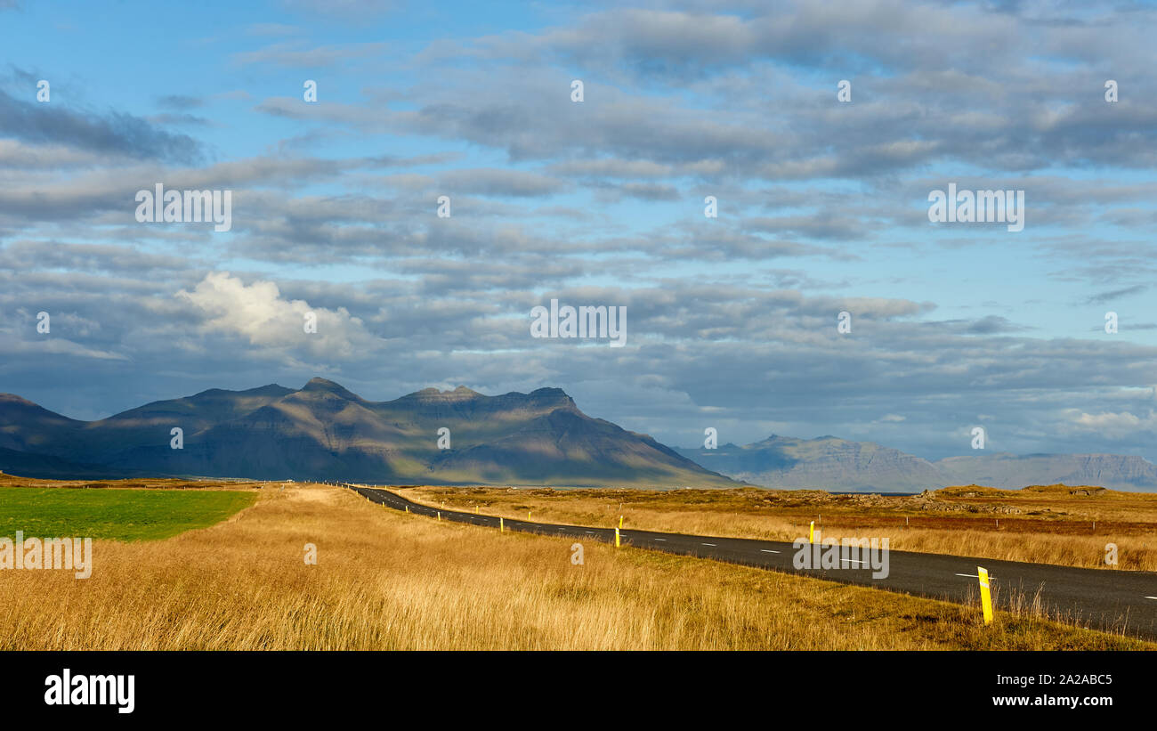 Empty Route 54 Snaefellsness peninsula West Iceland Stock Photo - Alamy