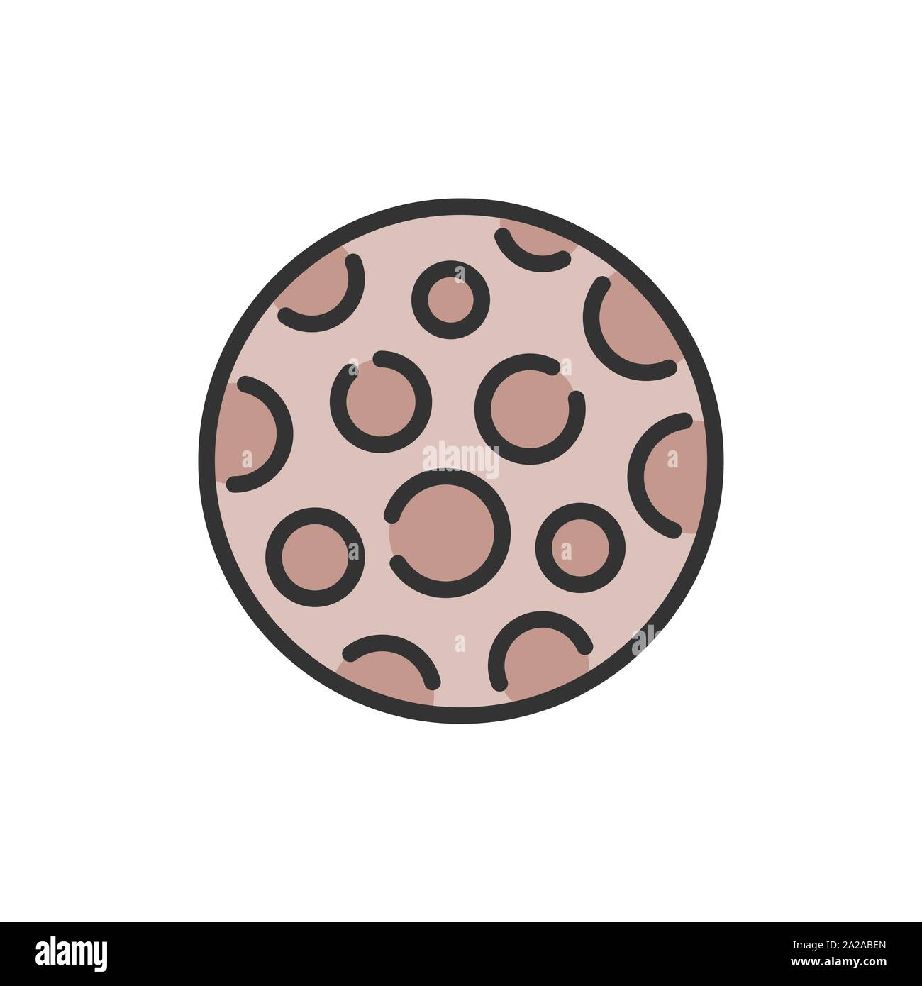 Vector moon flat color line icon. Isolated on white background Stock ...