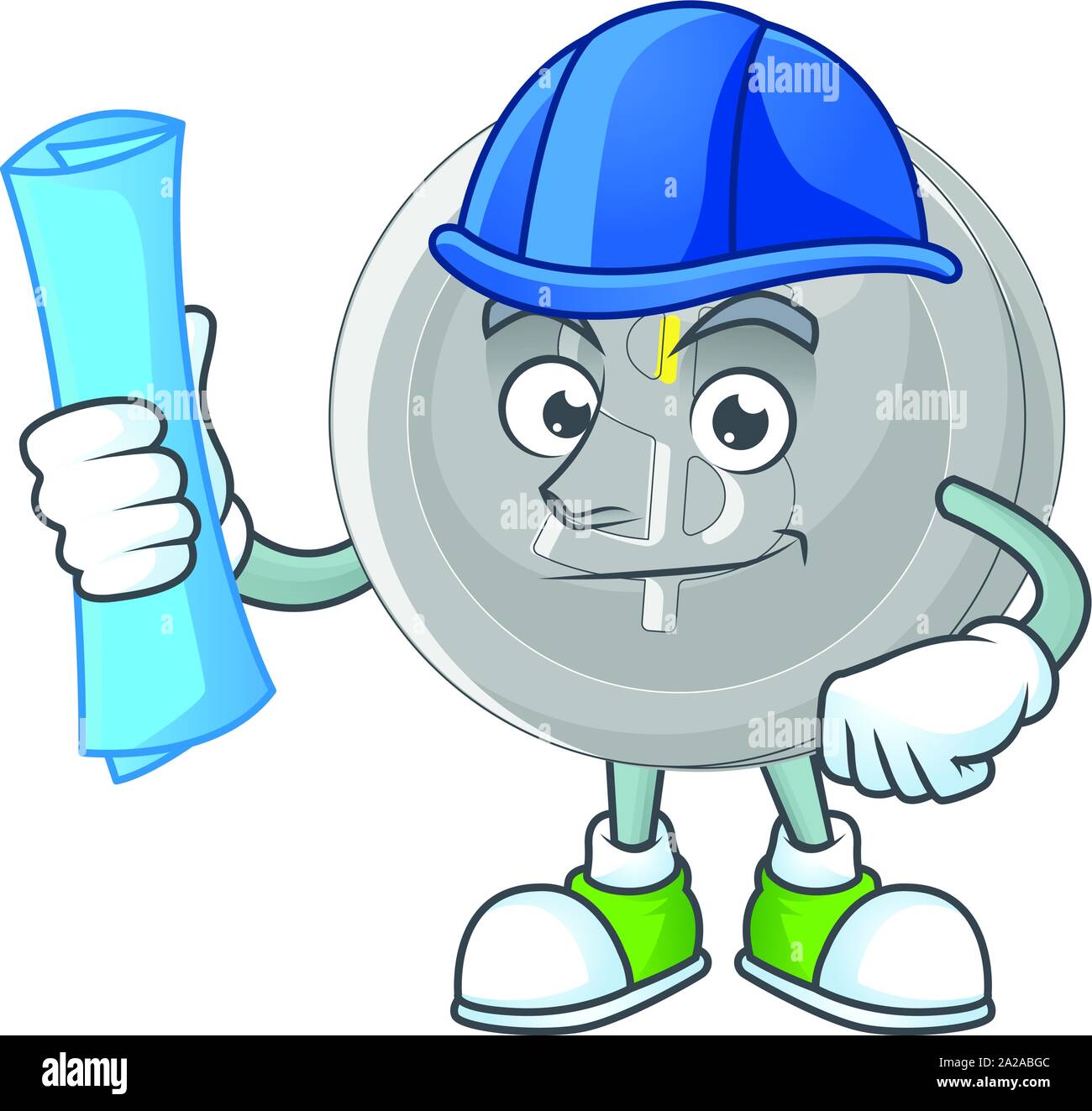 Architect silver coin character mascot in cartoon Stock Vector Image ...