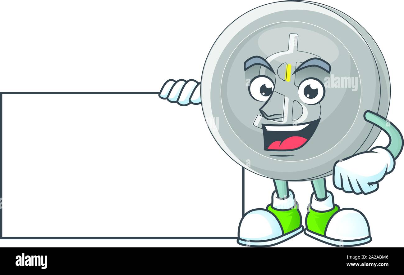Thumbs up with board silver coin cartoon character for currency Stock ...