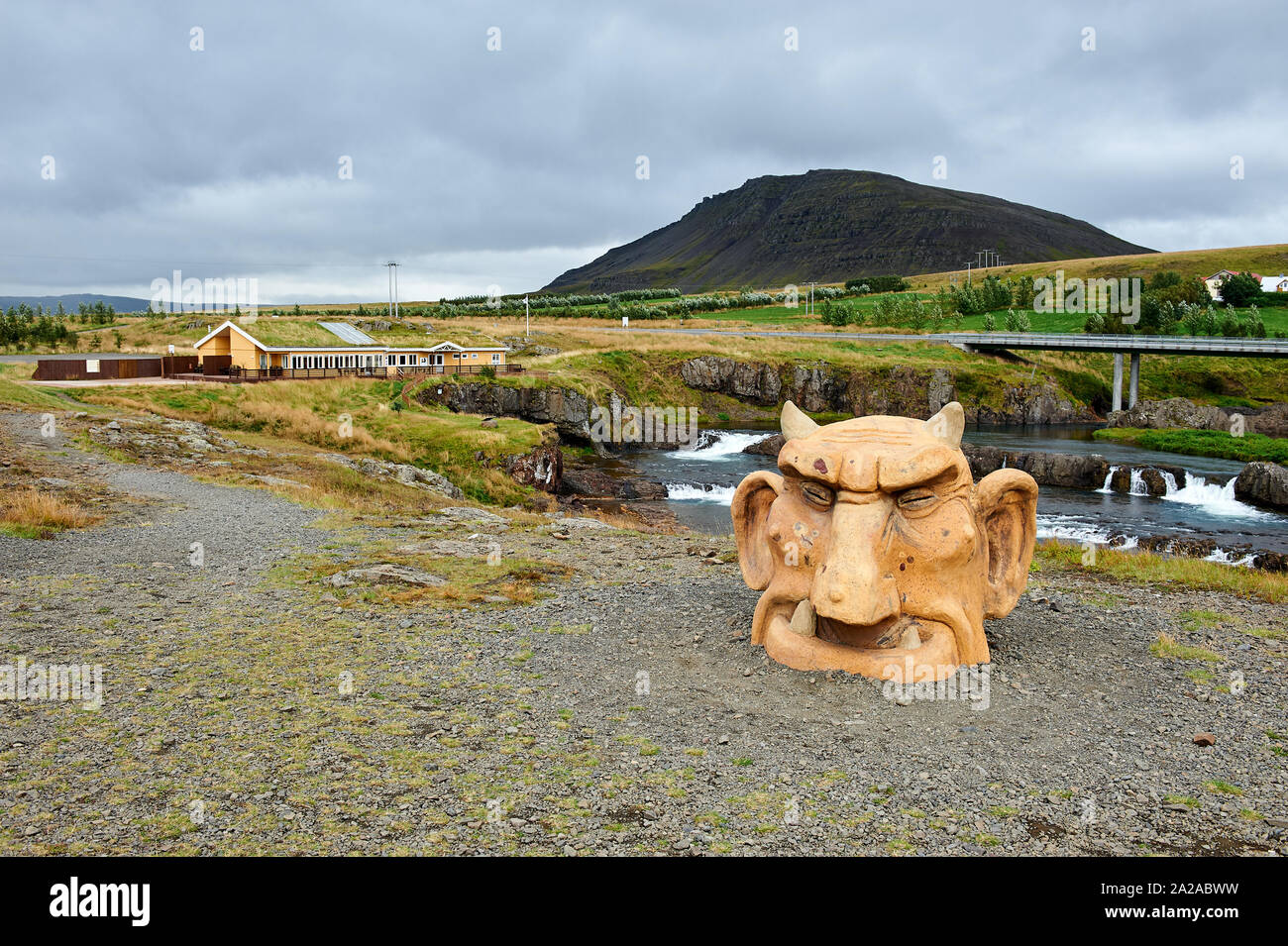 Troll trail at Fossatun campground and country hotel Stock Photo - Alamy