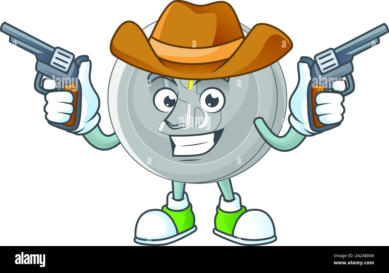 Cowboy silver coin cartoon character for currency Stock Vector Image ...