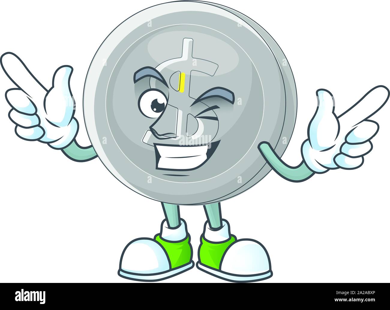 Wink silver coin character mascot in cartoon Stock Vector Image & Art ...
