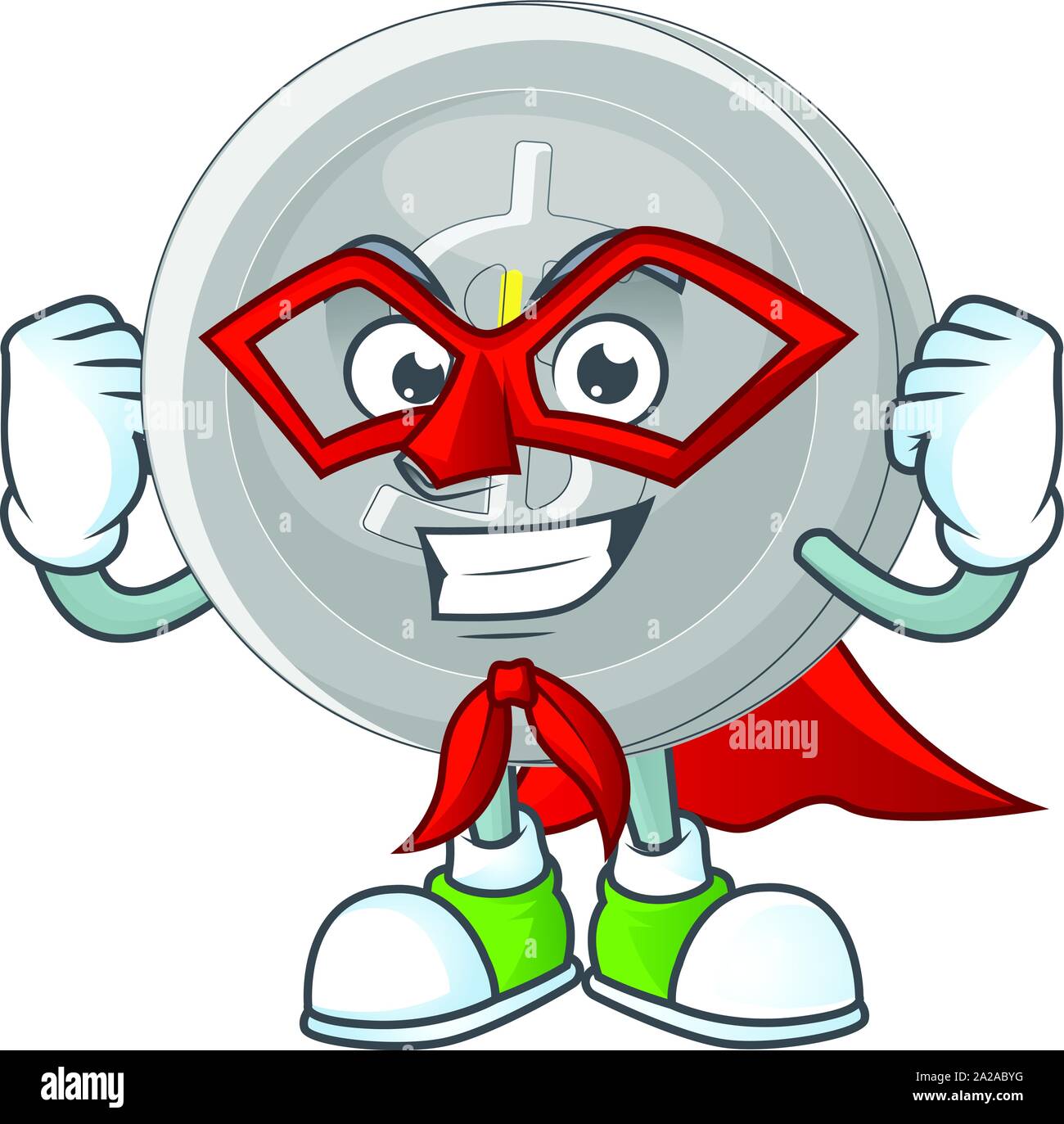 Super hero silver coin character mascot in cartoon Stock Vector Image ...