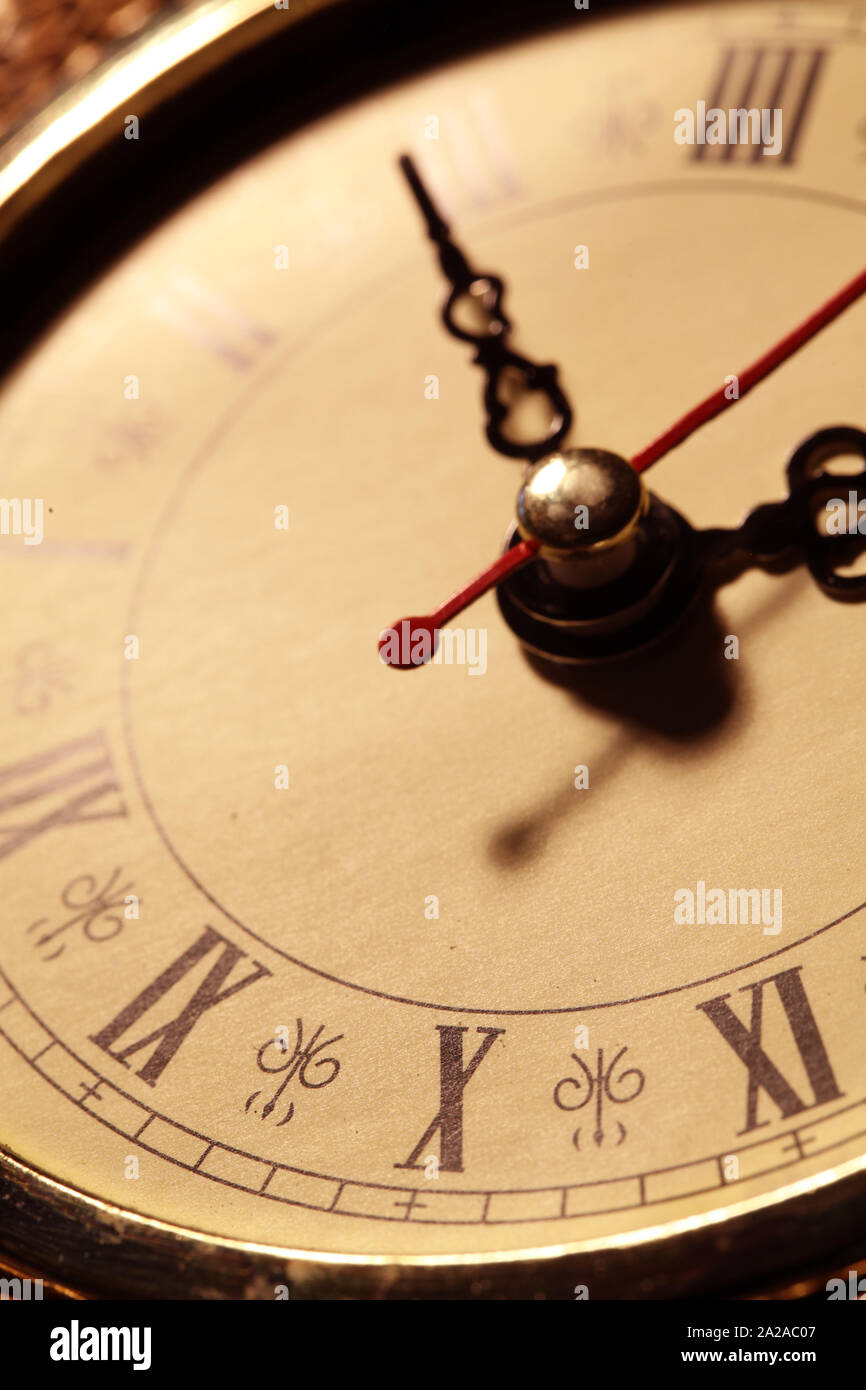 Close up of an Old clock face Stock Photo - Alamy