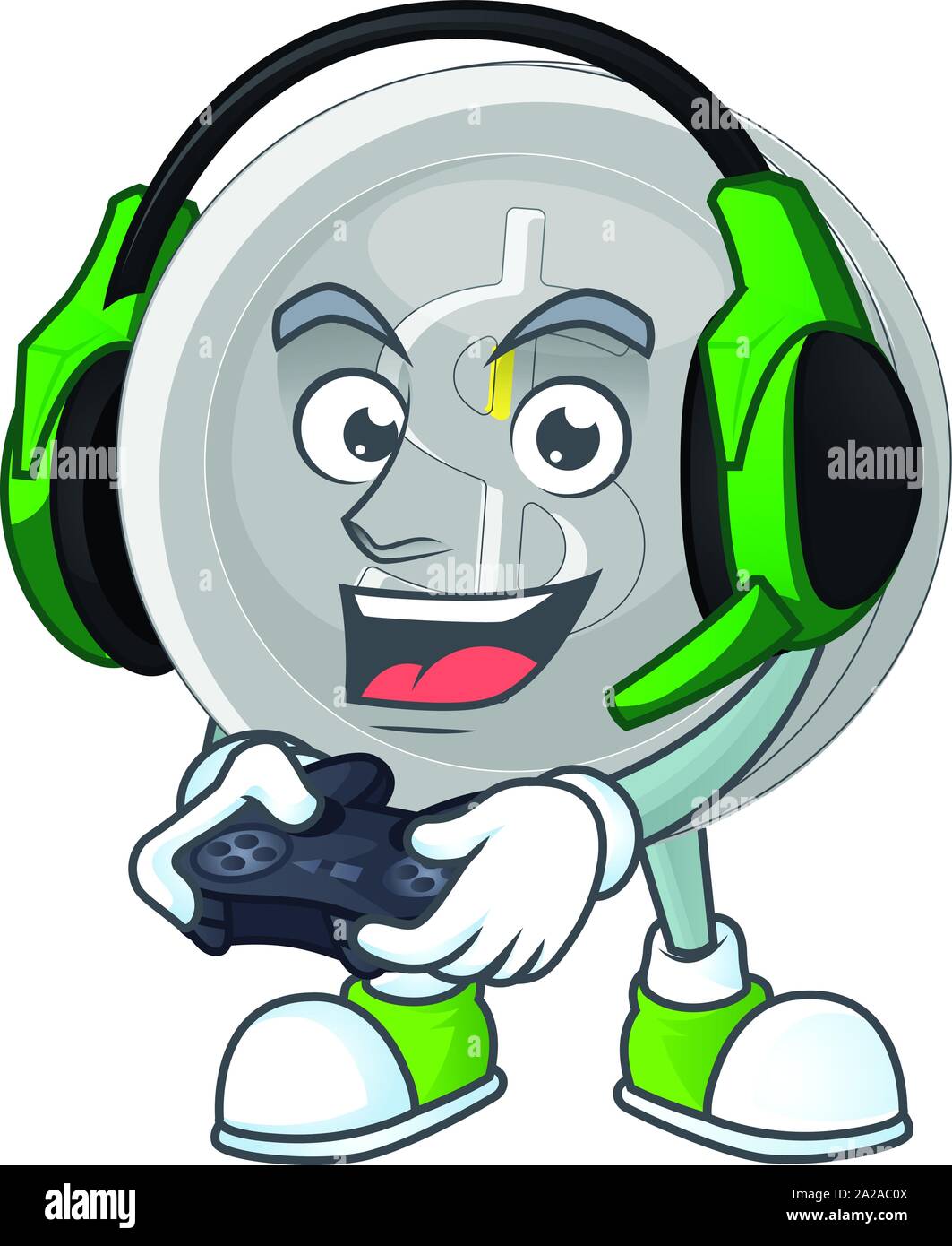 Gaming silver coin cartoon character for currency Stock Vector Image ...