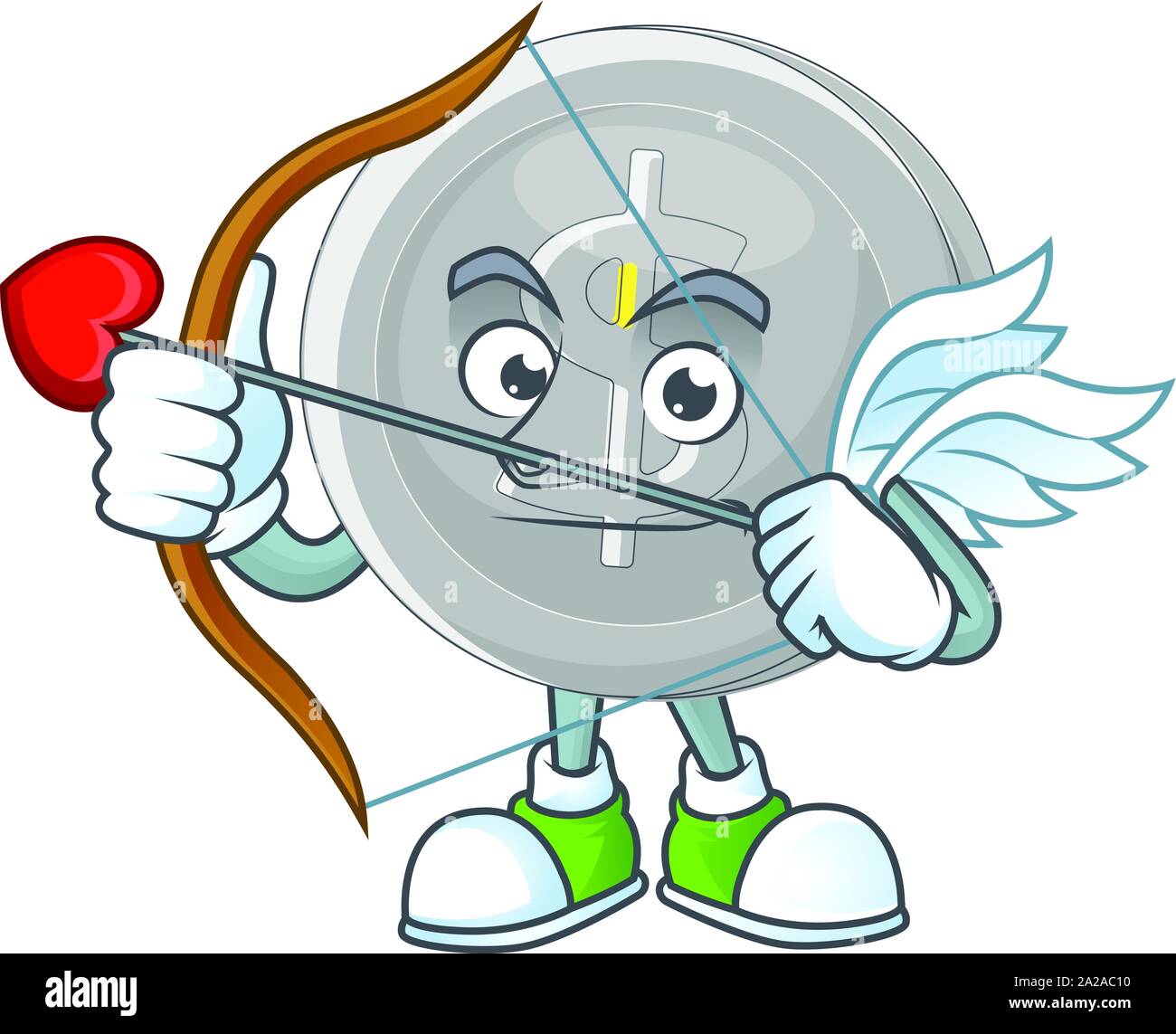 Cupid silver coin cartoon character for currency Stock Vector Image ...