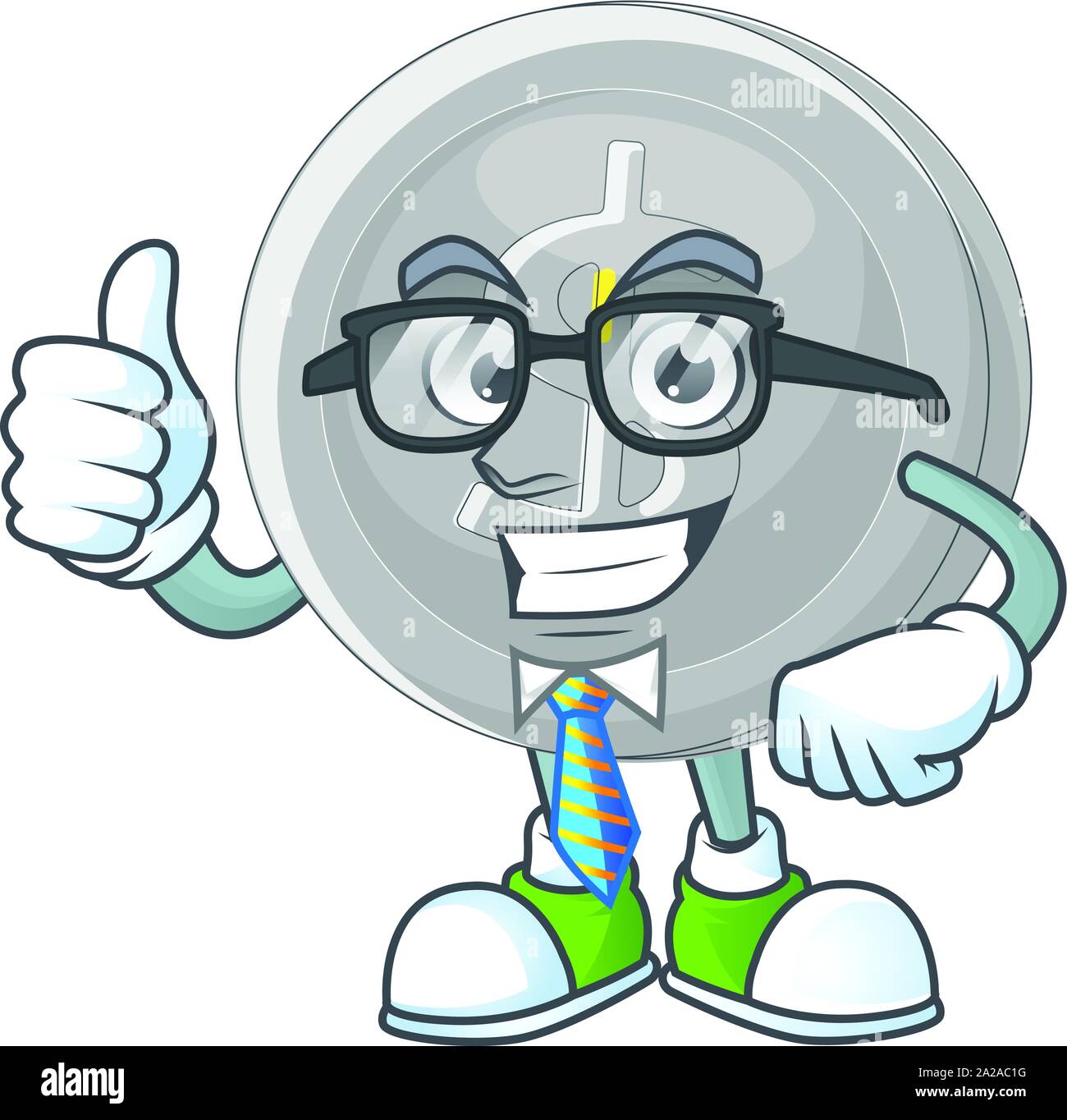Businessman silver coin character mascot in cartoon Stock Vector Image ...