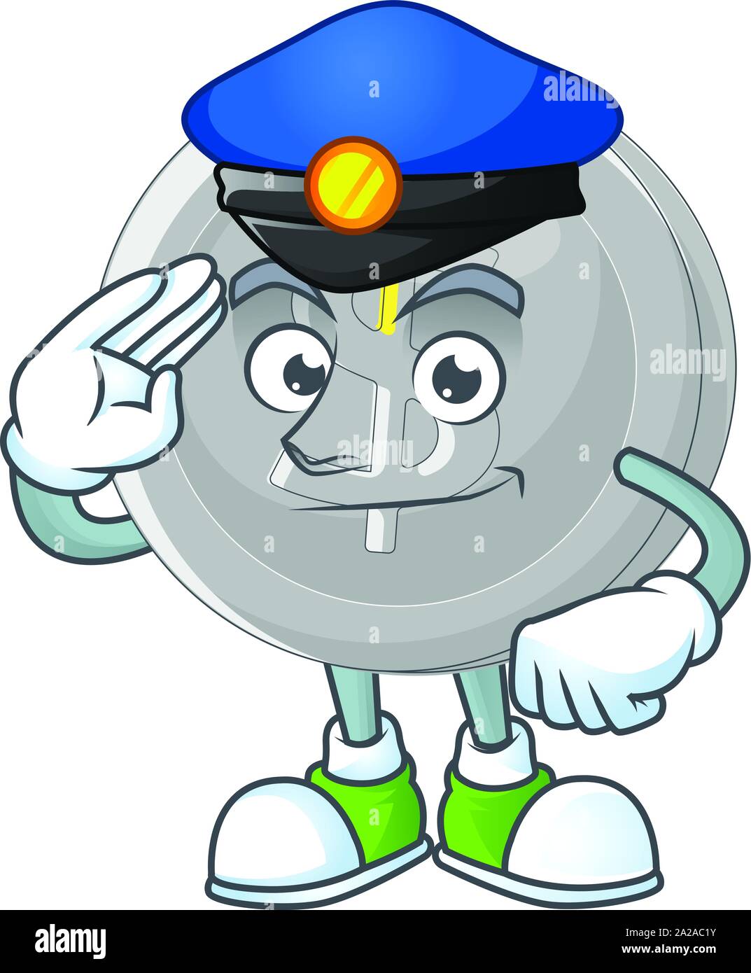 Police silver coin cartoon character for currency Stock Vector Image ...