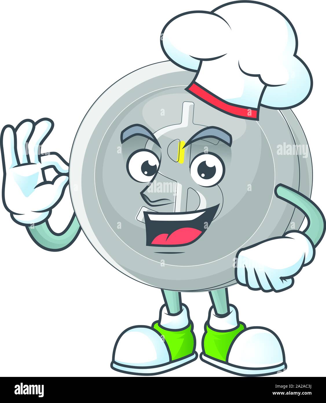 Chef silver coin character mascot in cartoon Stock Vector Image & Art ...