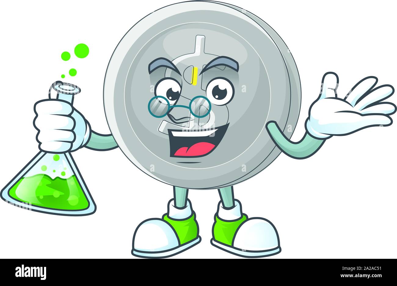 Professor silver coin character mascot in cartoon Stock Vector Image ...