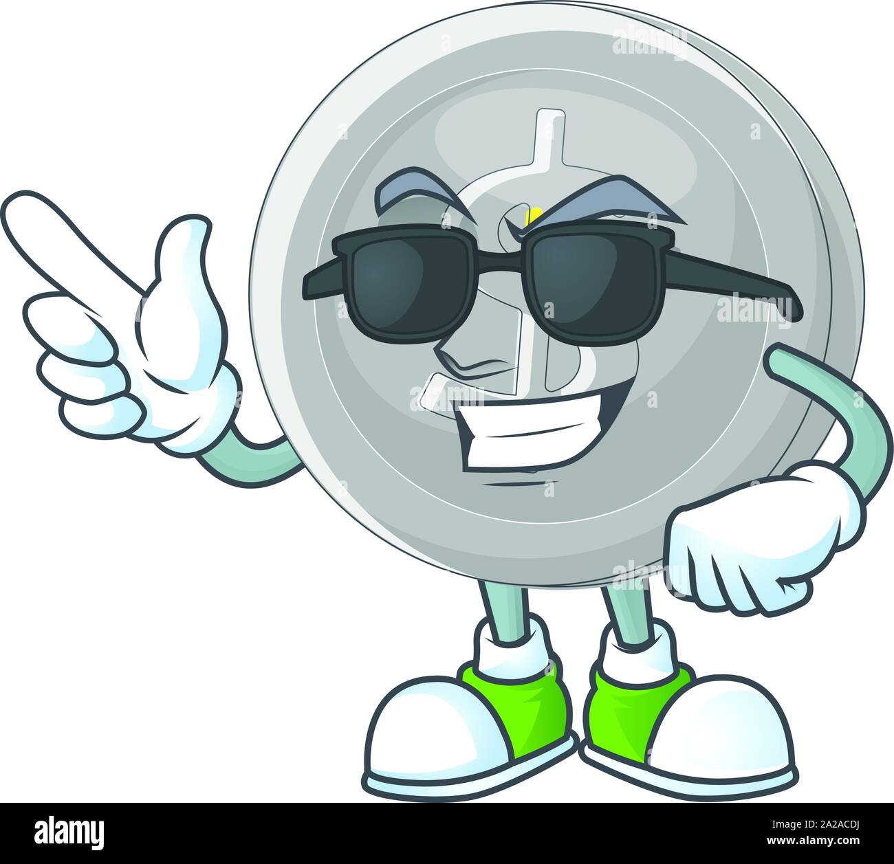 Super cool silver coin character mascot in cartoon Stock Vector Image ...