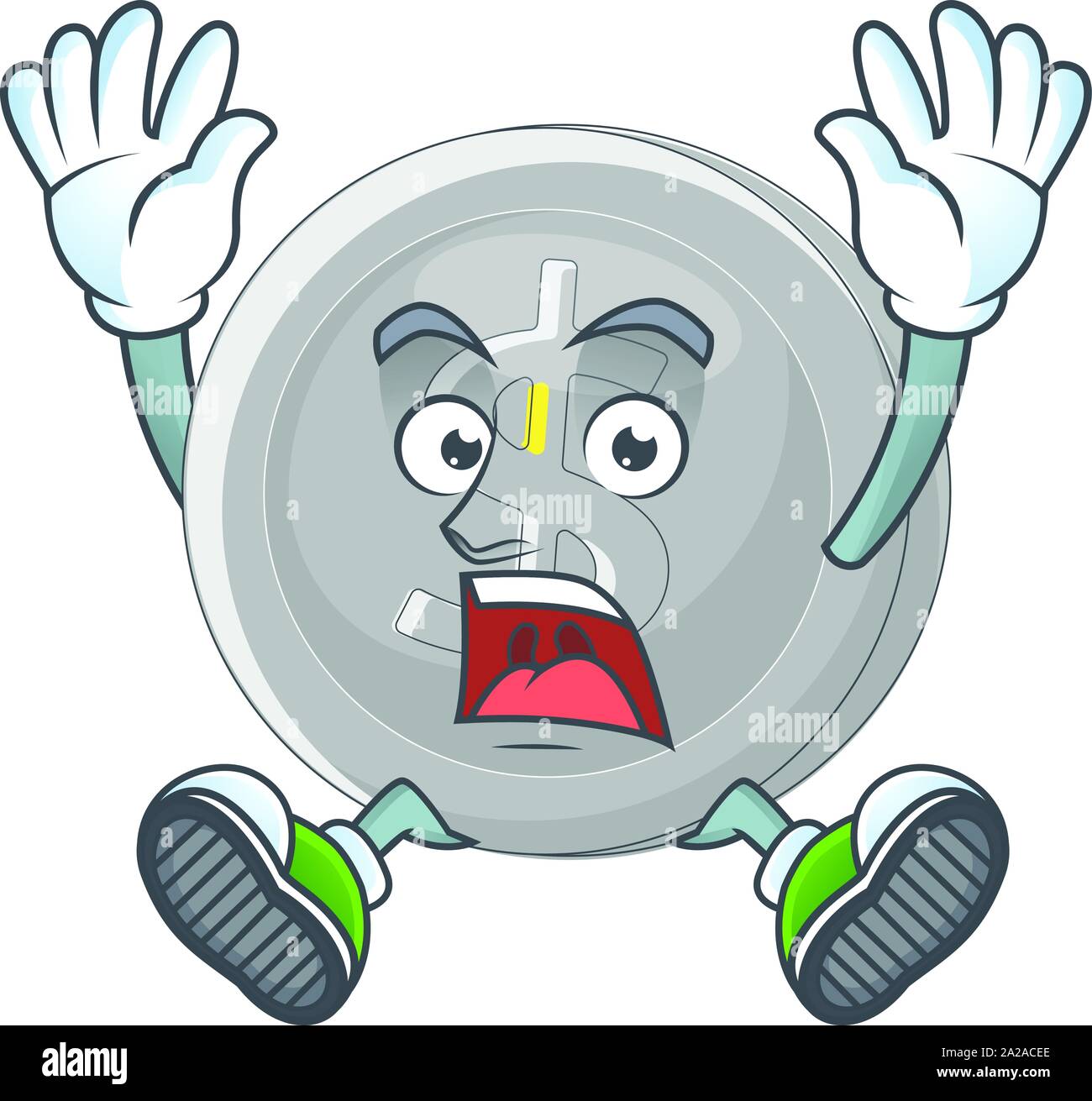Successful silver coin character mascot in cartoon Stock Vector Image ...